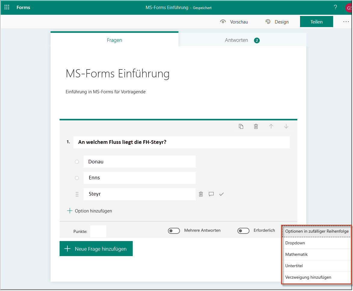 Umfragen, Quizzes und Tests mit MS Forms – Digital Learning Themenkatalog